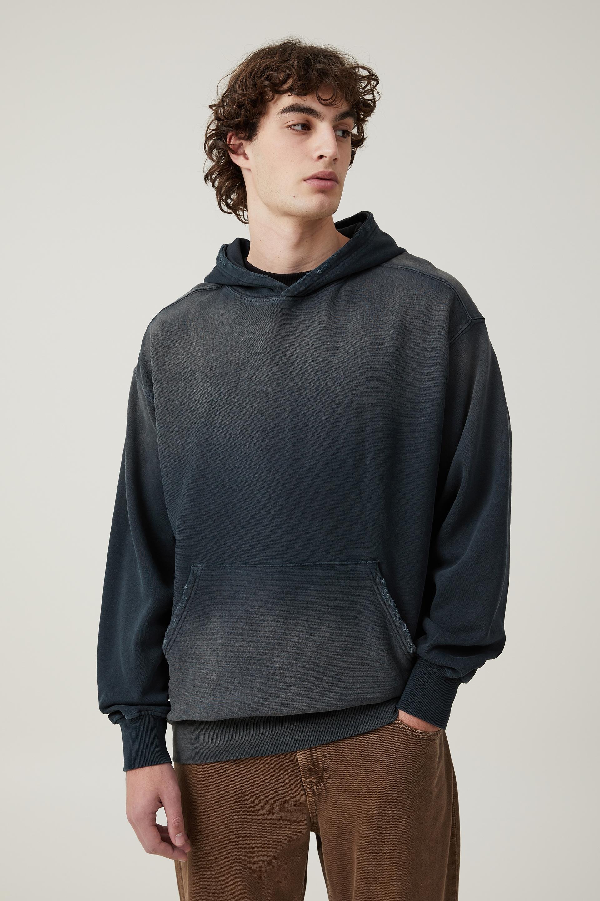 Sun faded oversized hoodie - washed black