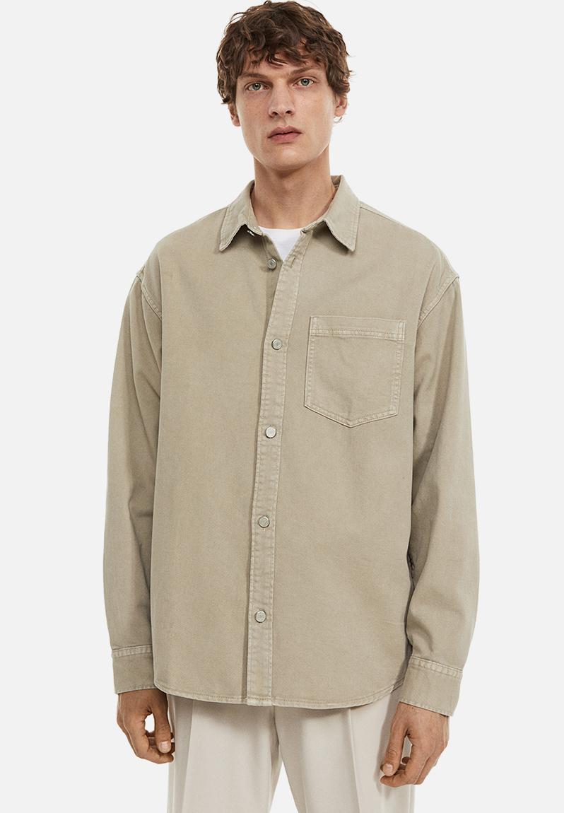 Denim overshirt - beige - 1004945024