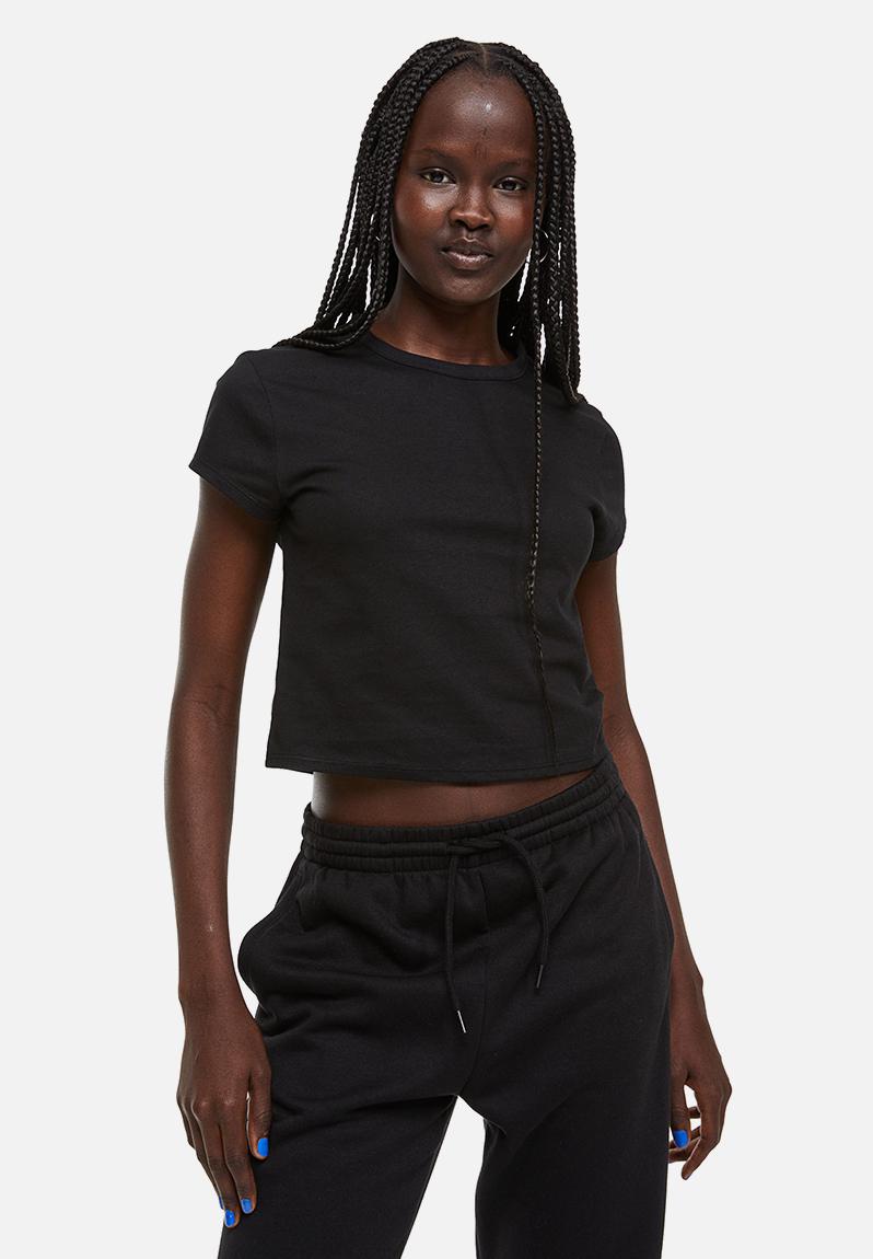 Cotton jersey t-shirt - black5 H&M T-Shirts, Vests & Camis ...
