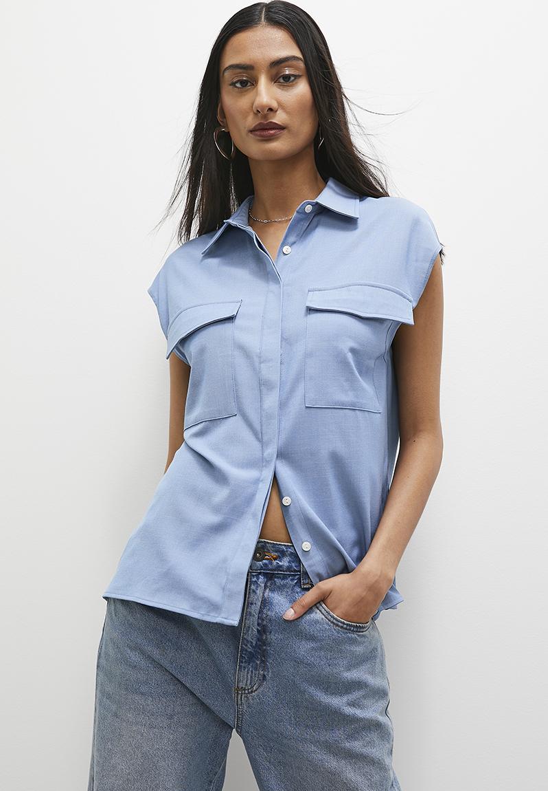 Chambray utility shirt - light blue