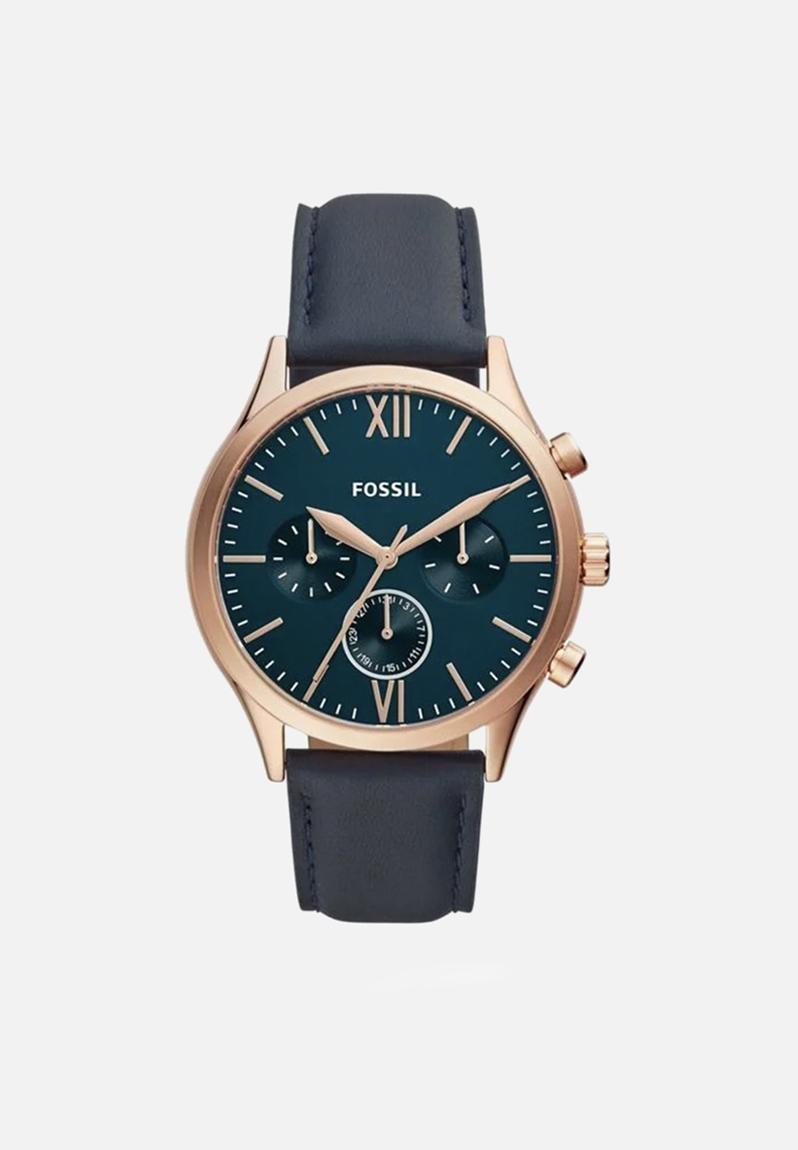 Fossil fenmore multi-function quartz blue dial mens - blue