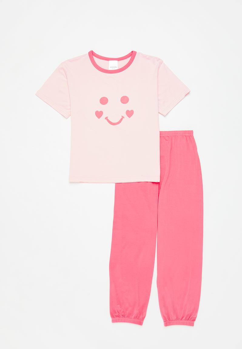 Girls smiley pj set - pink POP CANDY Sleepwear & Underwear ...