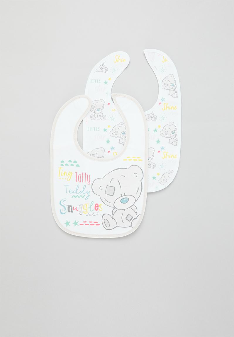 Tiny tatty teddy 2pk jersey bib - grey