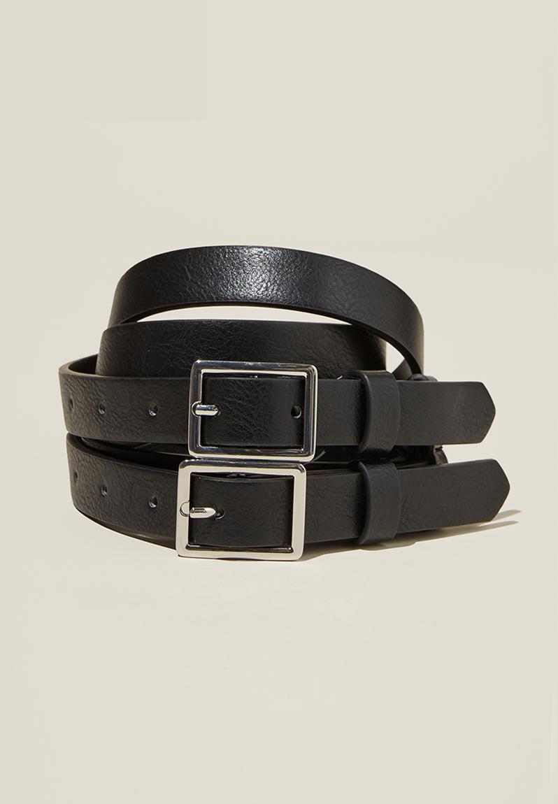 Darcie double belt - black/silver