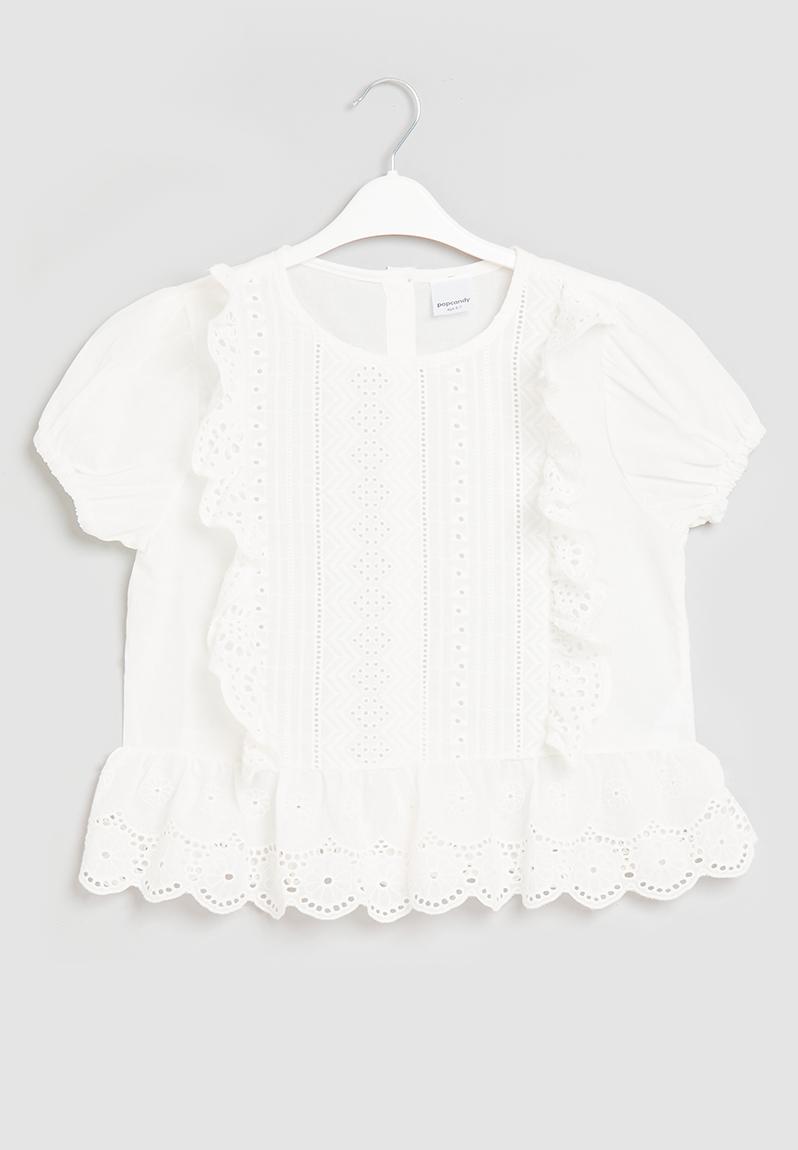 Girls ruffle shirt-white POP CANDY Tops | Superbalist.com