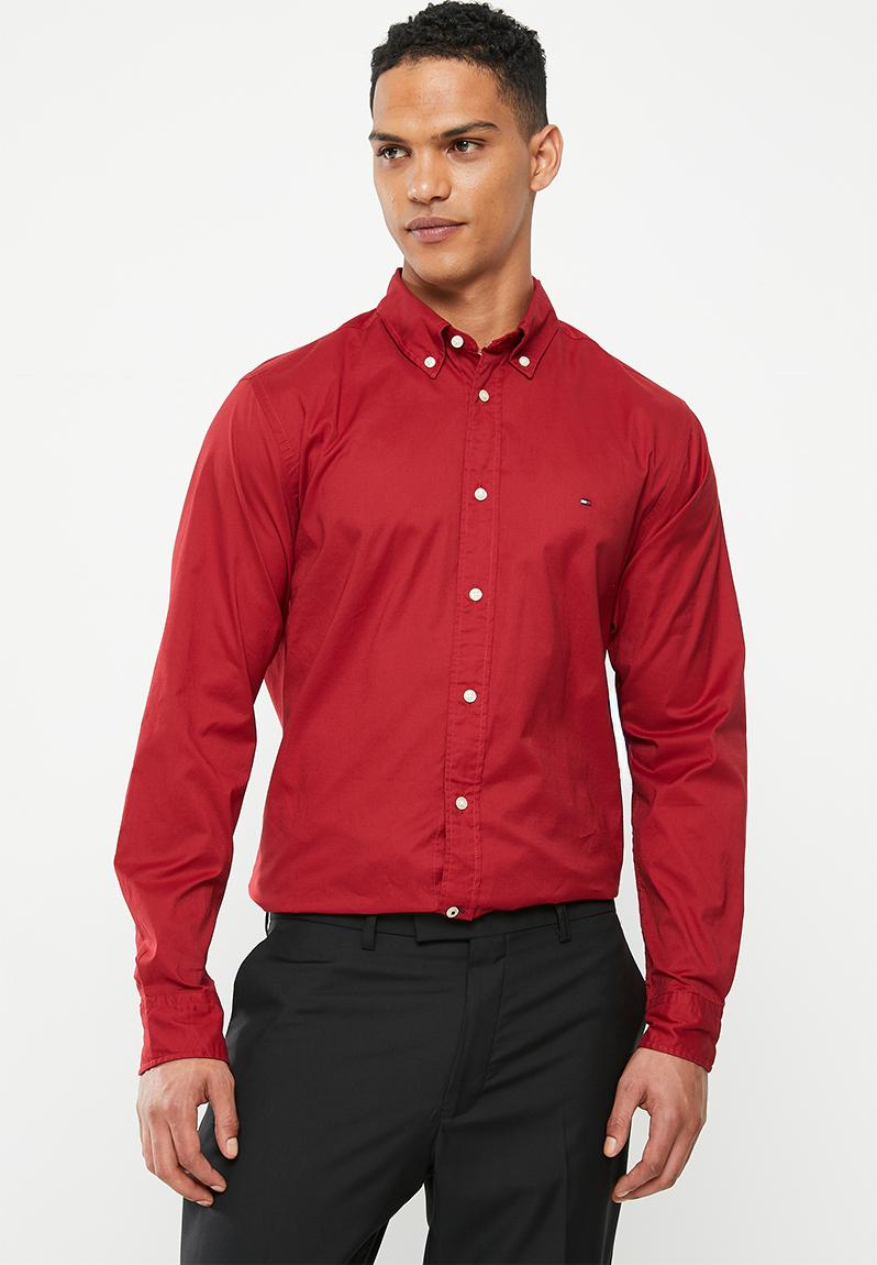 Flex poplin rf shirt - red