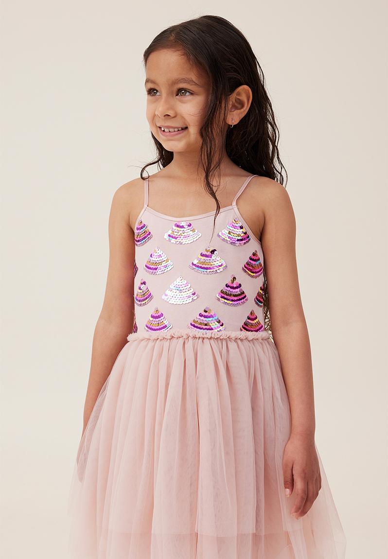 Iris dress up dress - dusty pink/deco shells