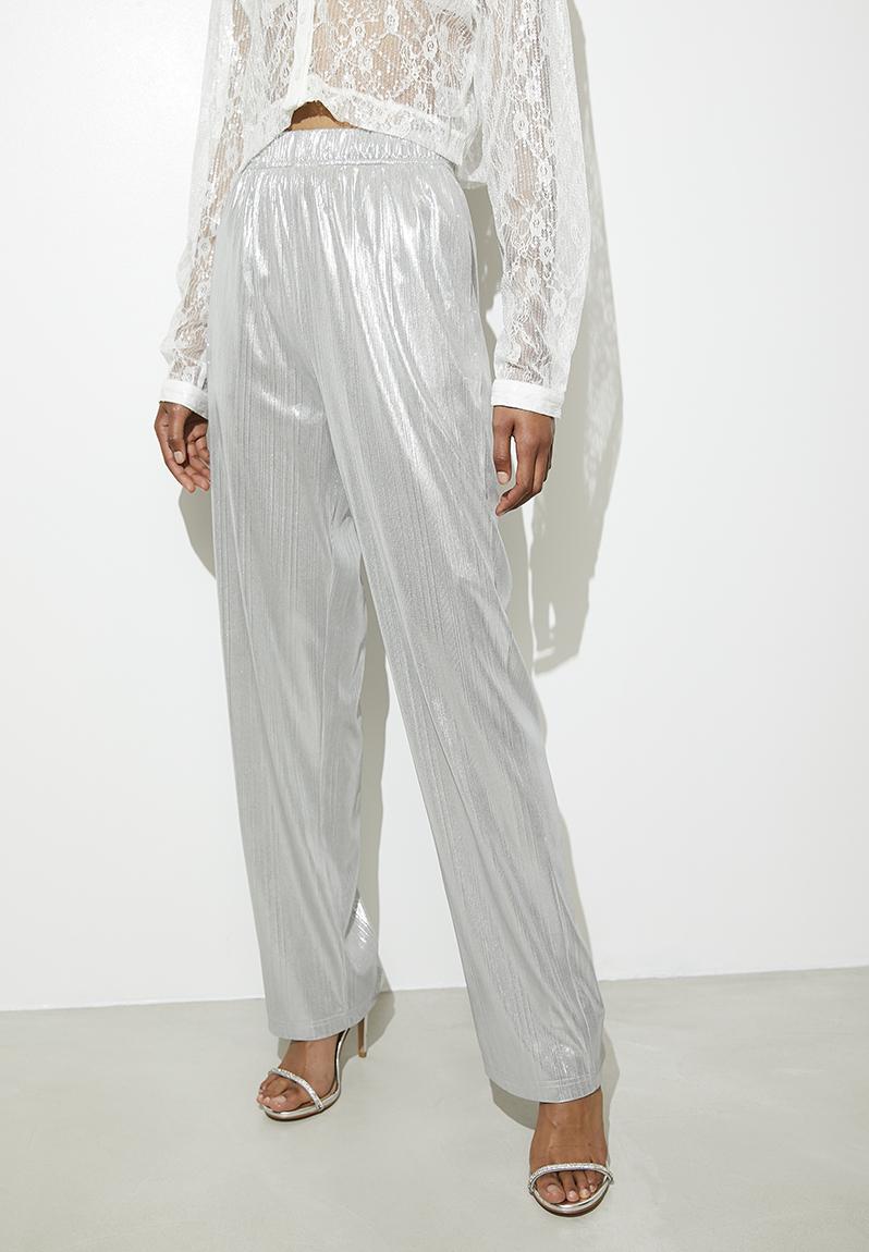 Shimmer straight leg - gun metal VELVET Trousers | Superbalist.com
