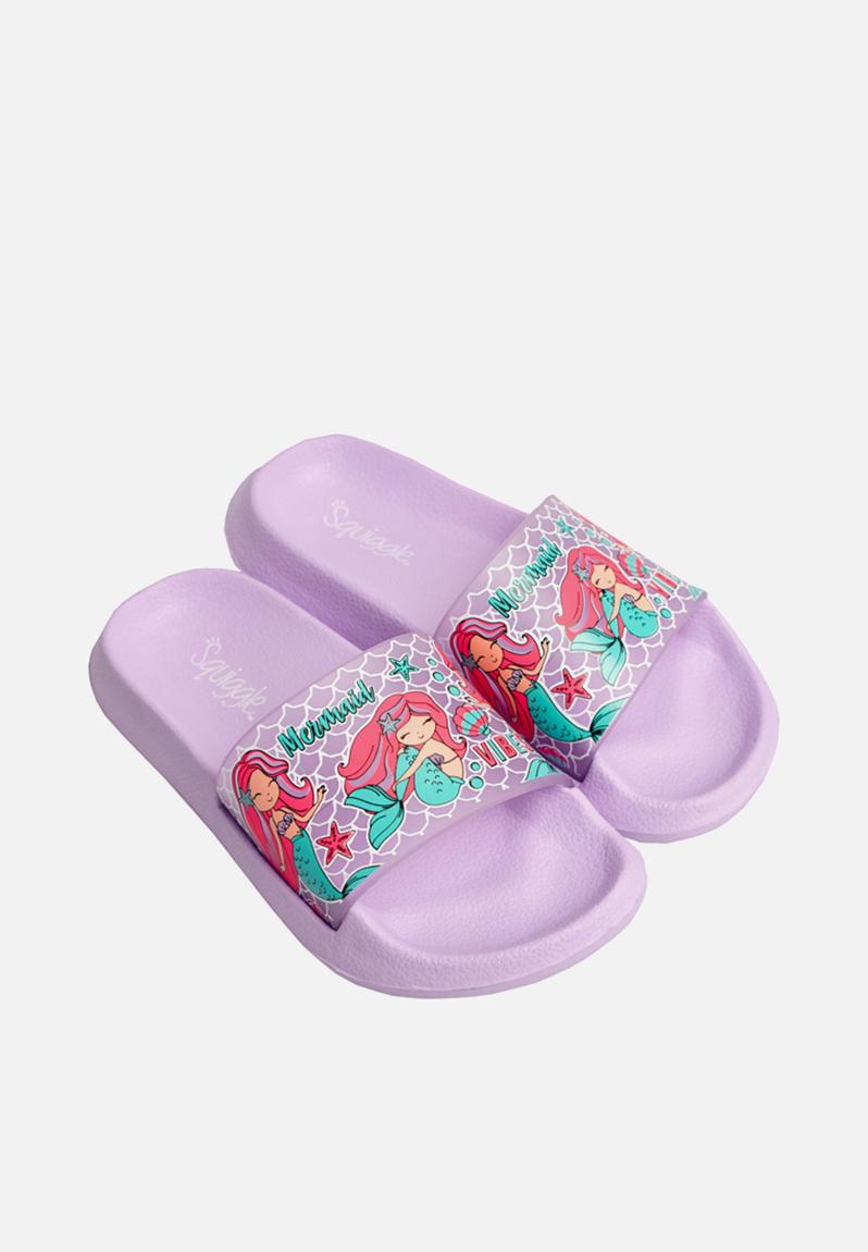 Mermaid pool sliders - lilac Character Group Shoes | Superbalist.com