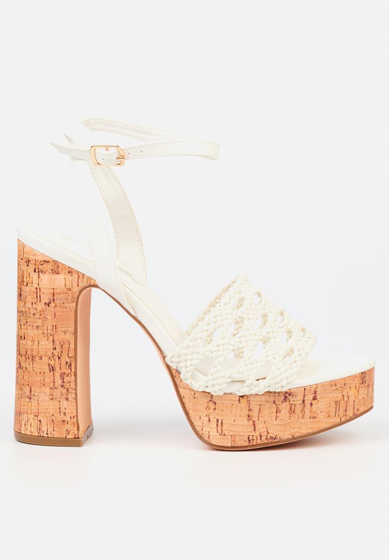 Clover 1 platform heel - white