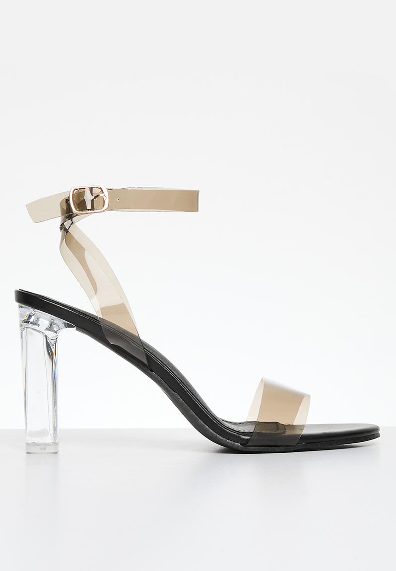 Aurora perspex heel - black
