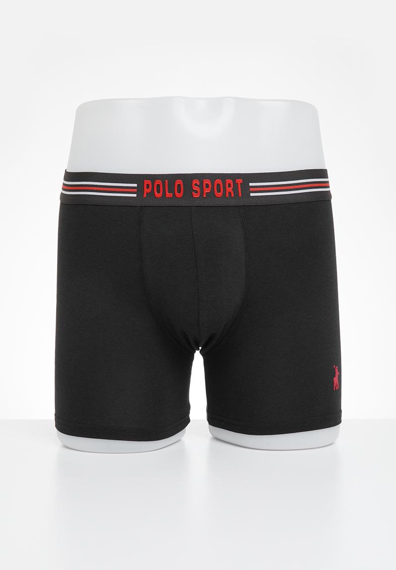 Men polo sport knit boxer - black
