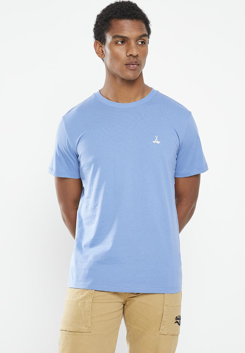 Mens vertigo core enzyme washed tee ss- coronet blue
