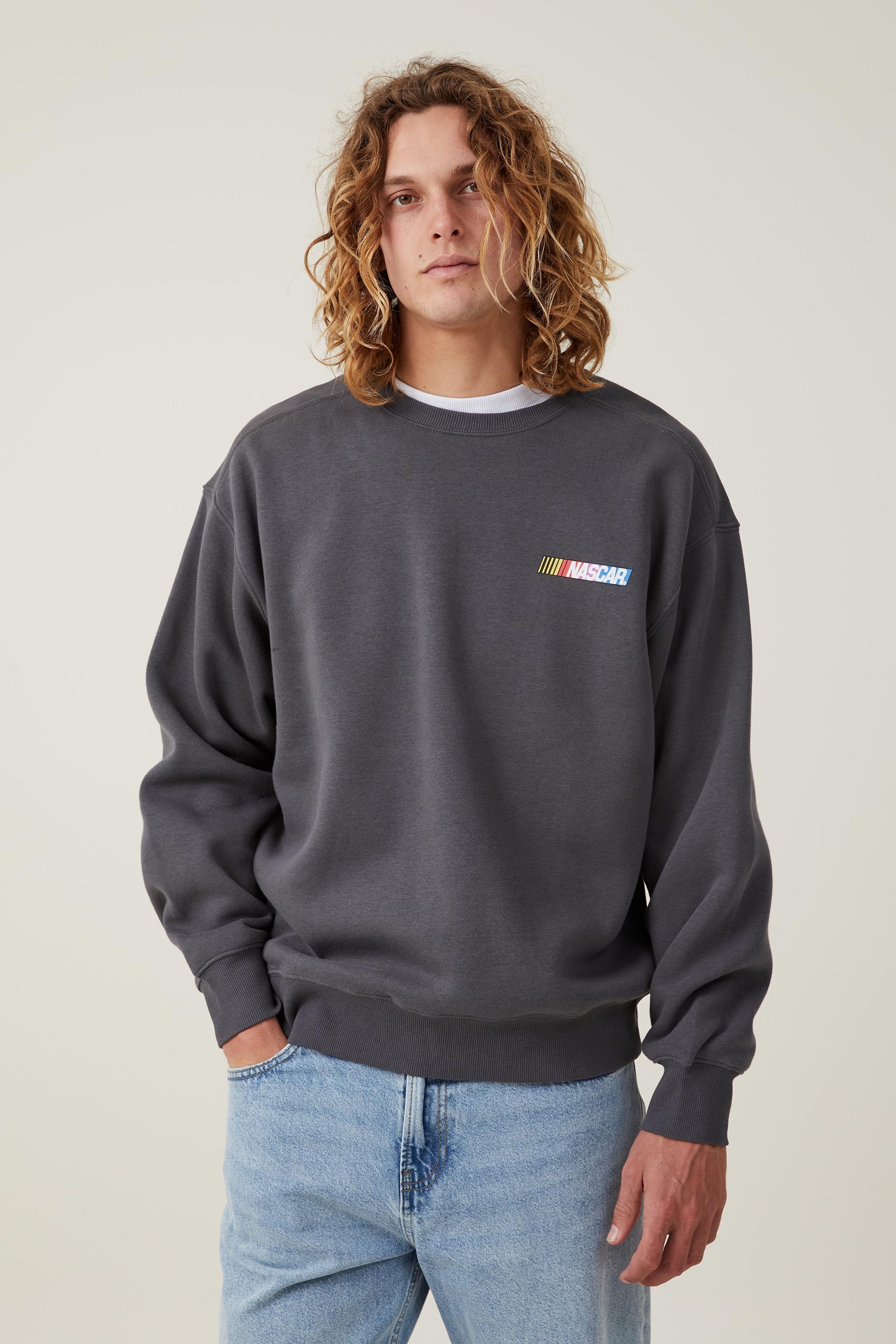 Nascar oversized fleece sweater - lcn nas faded slate/nascar - racing
