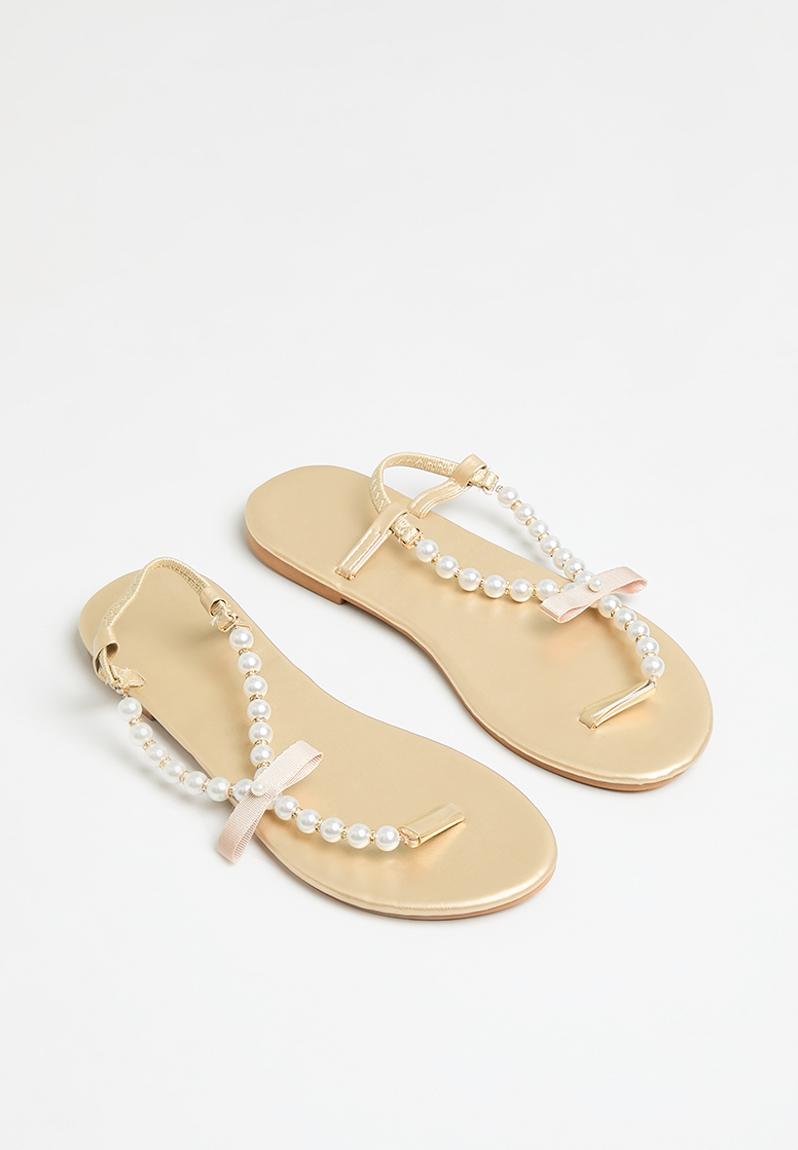 Girls Thong Sandals Gold Pop Candy Shoes