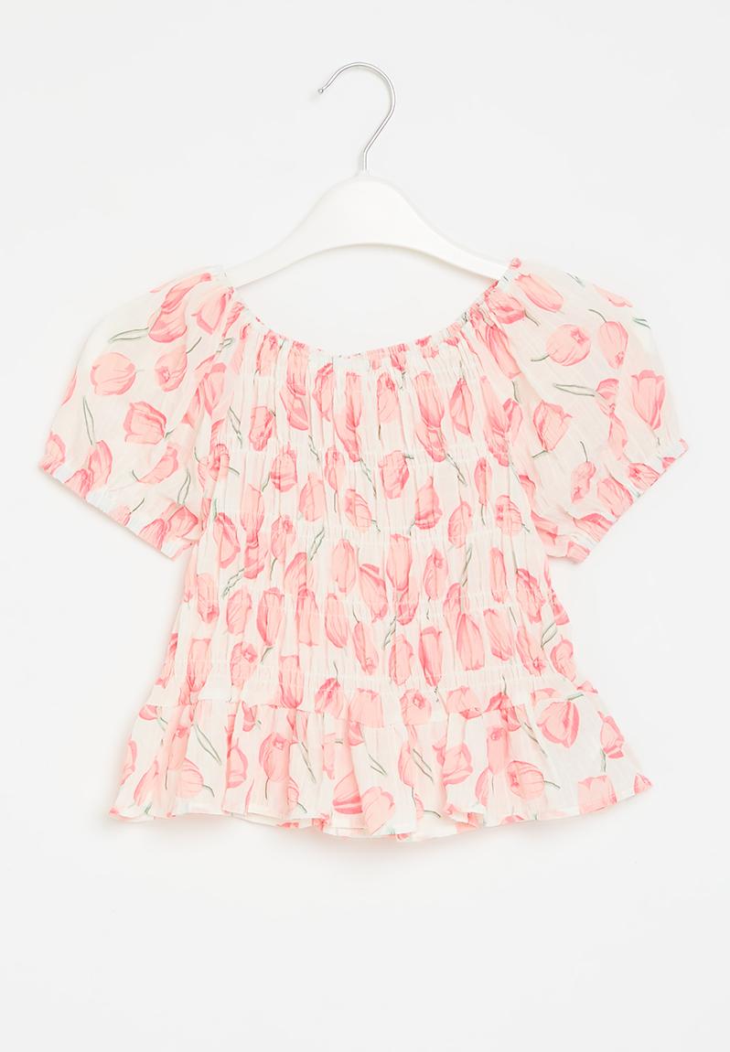 Girls puff sleeve top - pink. POP CANDY Tops | Superbalist.com