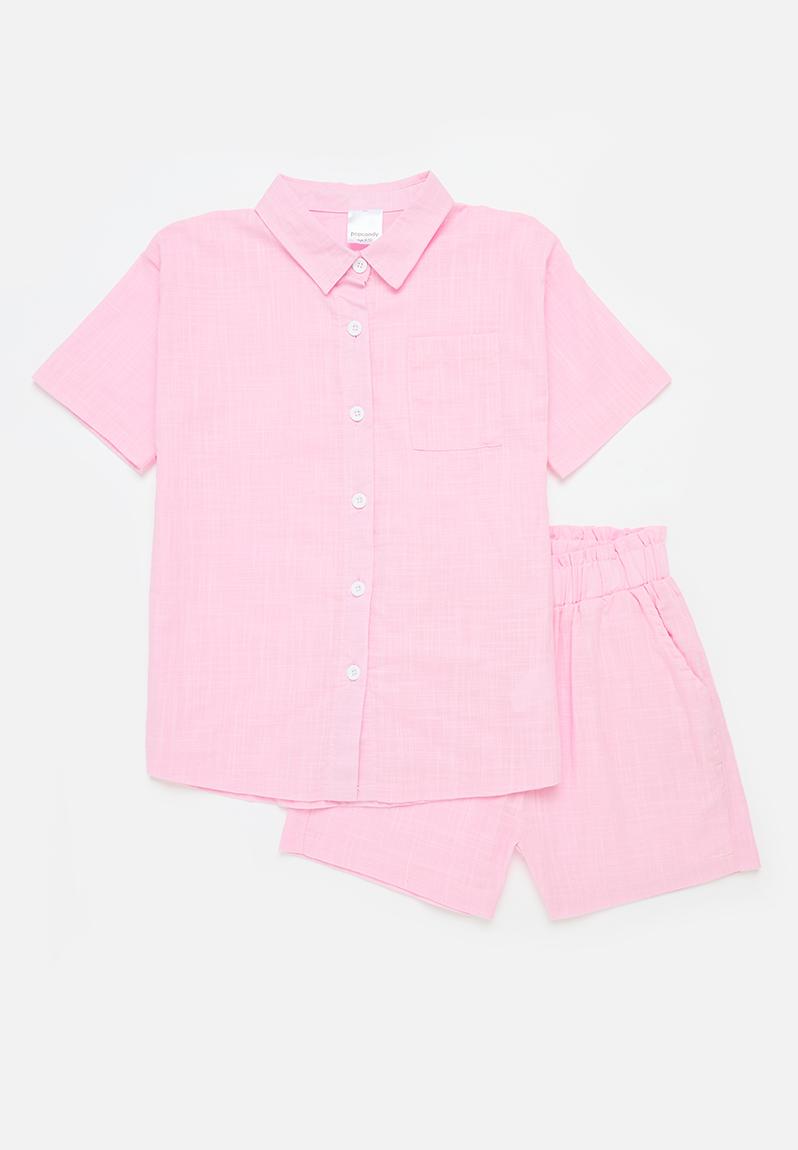 Girls collared shirt and short set - pink POP CANDY Sets | Superbalist.com