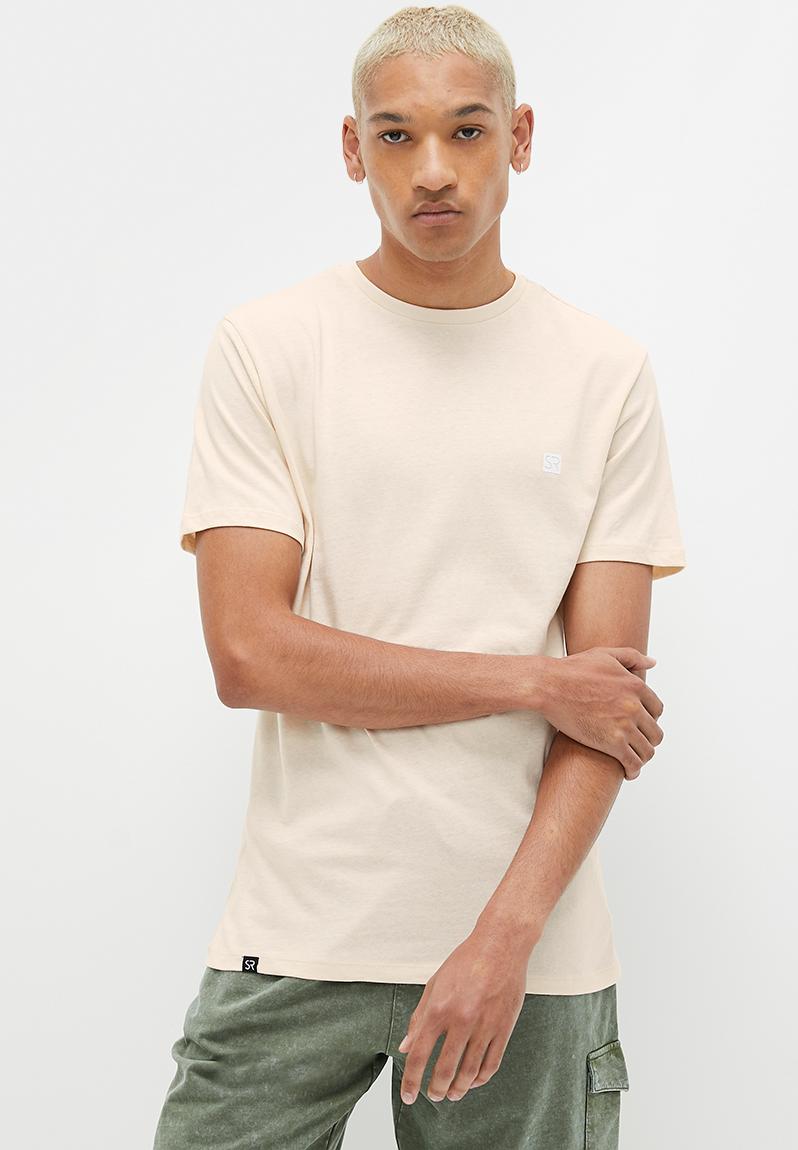 Crew neck logo graphic tee - ecru