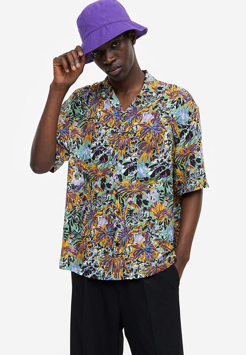 Relaxed fit patterned resort shirt - green/patterned - 1143400005