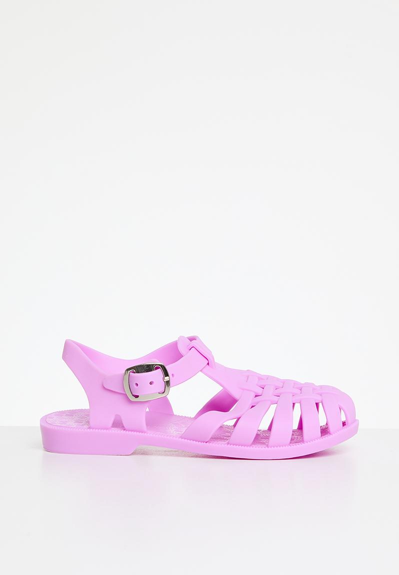 Girls Jelly Sandals Purple Pop Candy Shoes