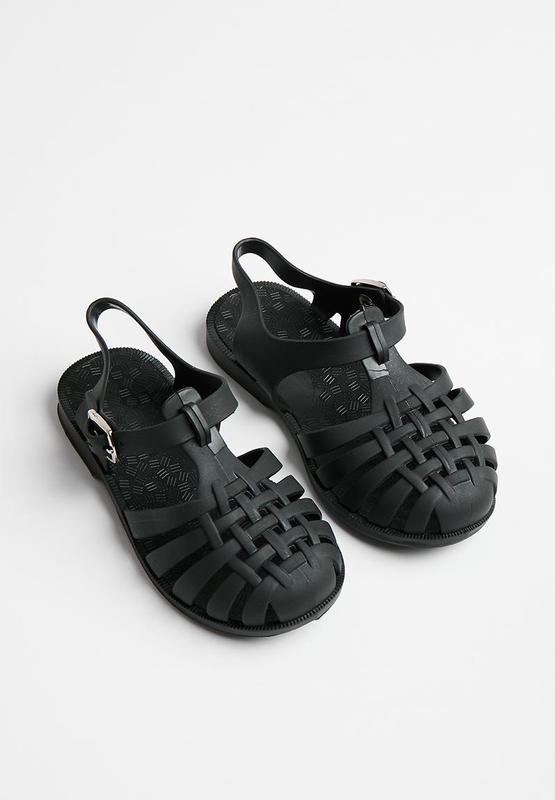 Girls Jelly Sandals Black Pop Candy Shoes