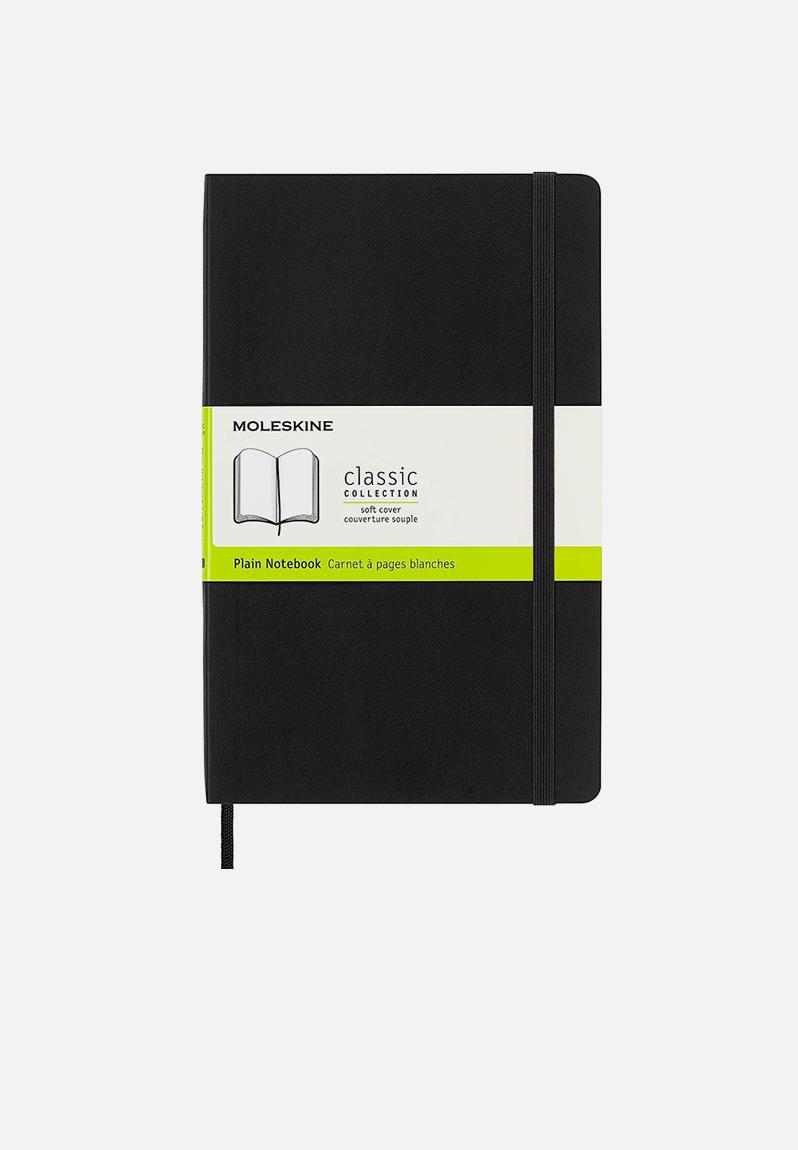 Soft large plain notebook - black