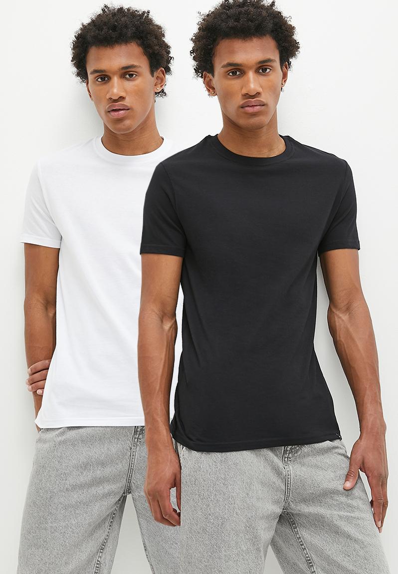 2 Pack Nate Crew Neck Tee - Black & White