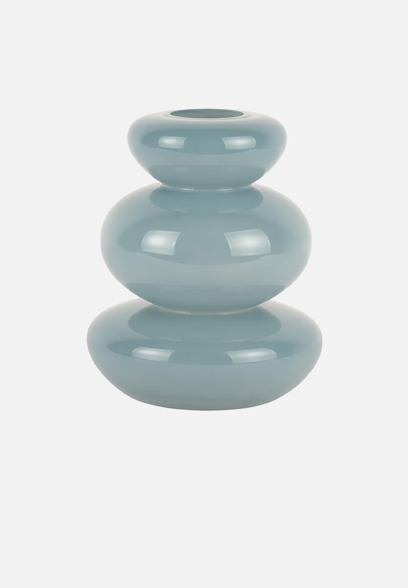 Vase Bubbles Glass Small - Soft Blue