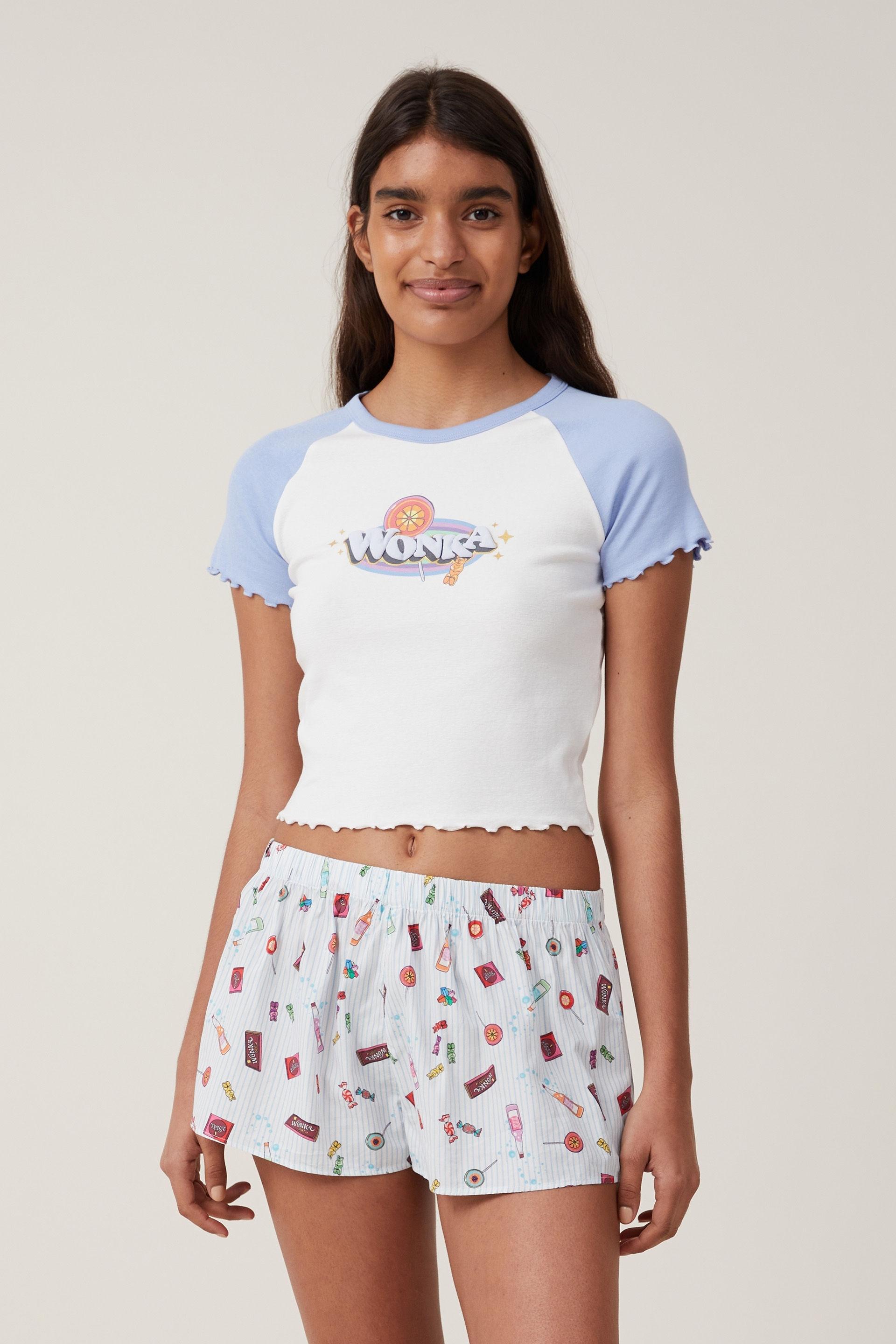 Rib Baby Raglan Sleep Tee - Lcn Wb / Willy Wonka