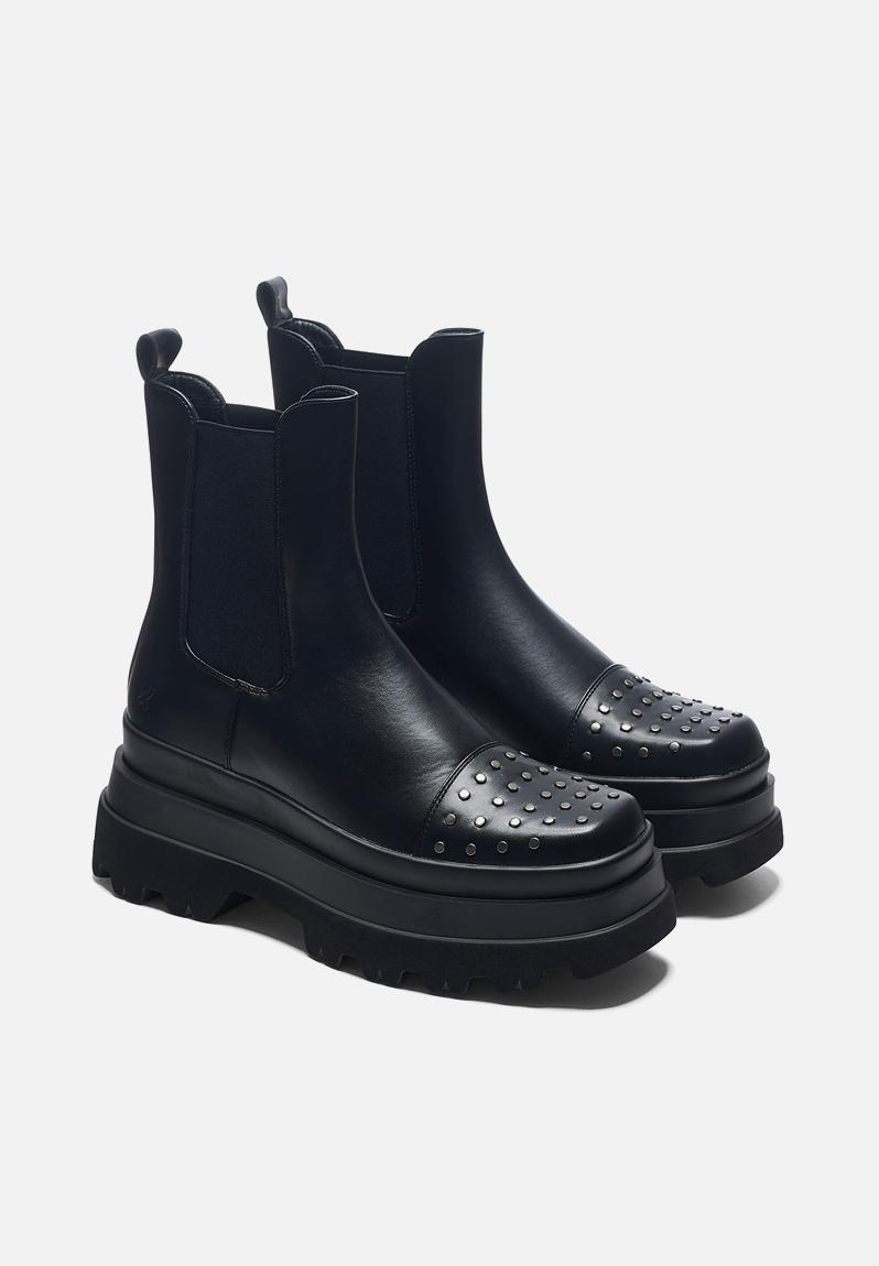 Silence trident chunky chelsea boot - black