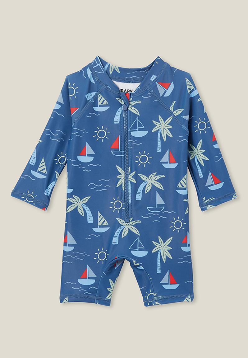 Cameron long sleeve swimsuit - petty blue/sail away Cotton On Swimwear ...