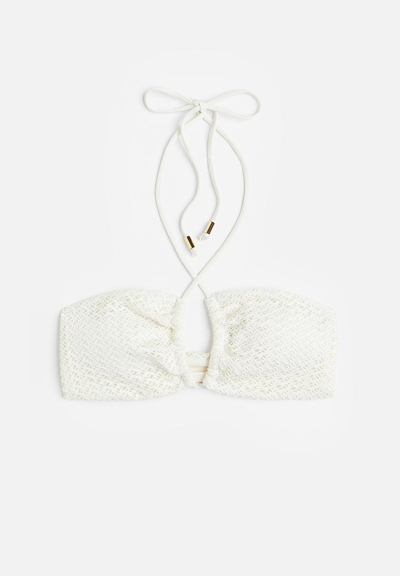 Padded Multiway Bandeau Bikini Top White Handm Bikinis