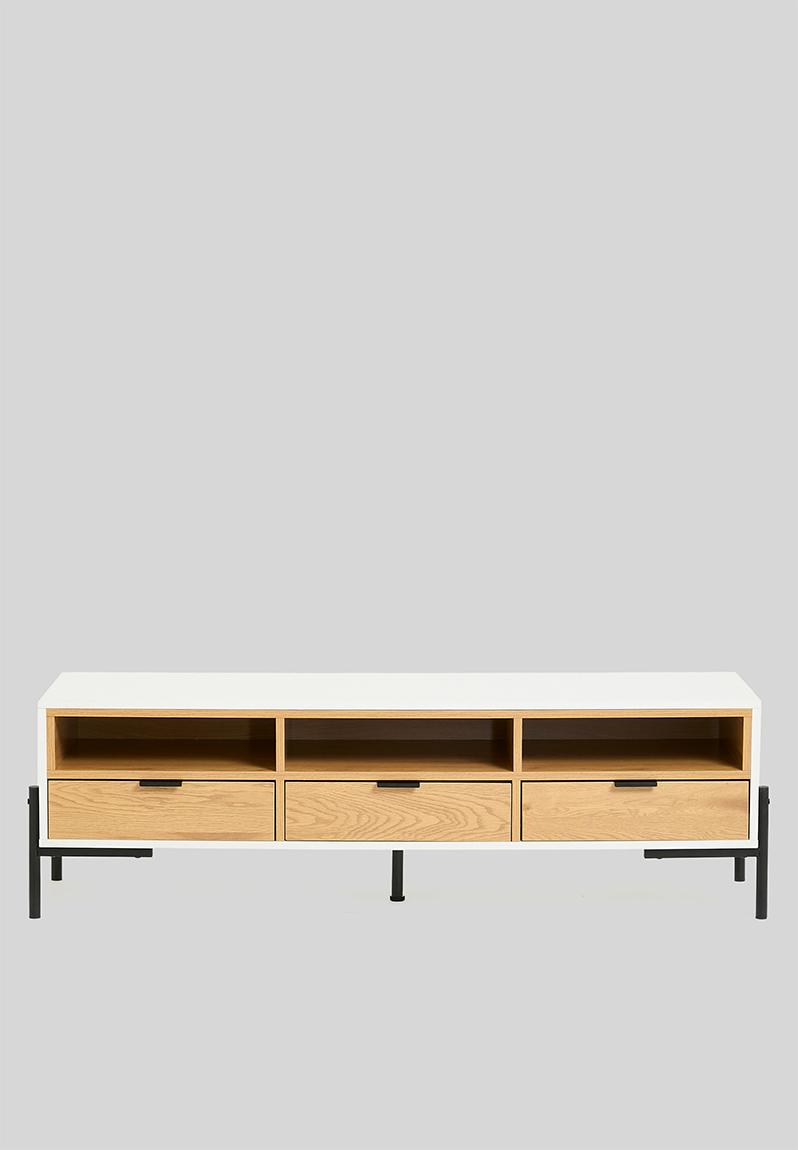 Blakely tv unit - white & natural
