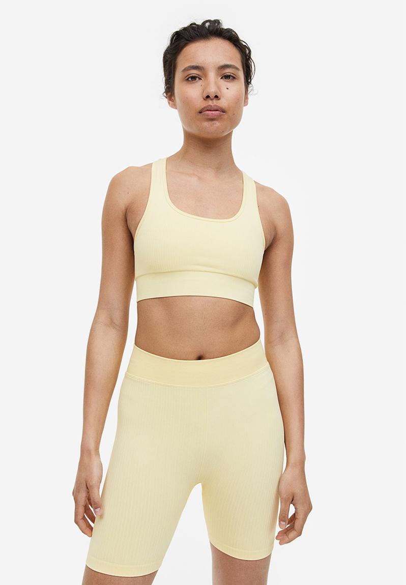 Drymove™ seamless sports cycling shorts - light yellow - 1133239002