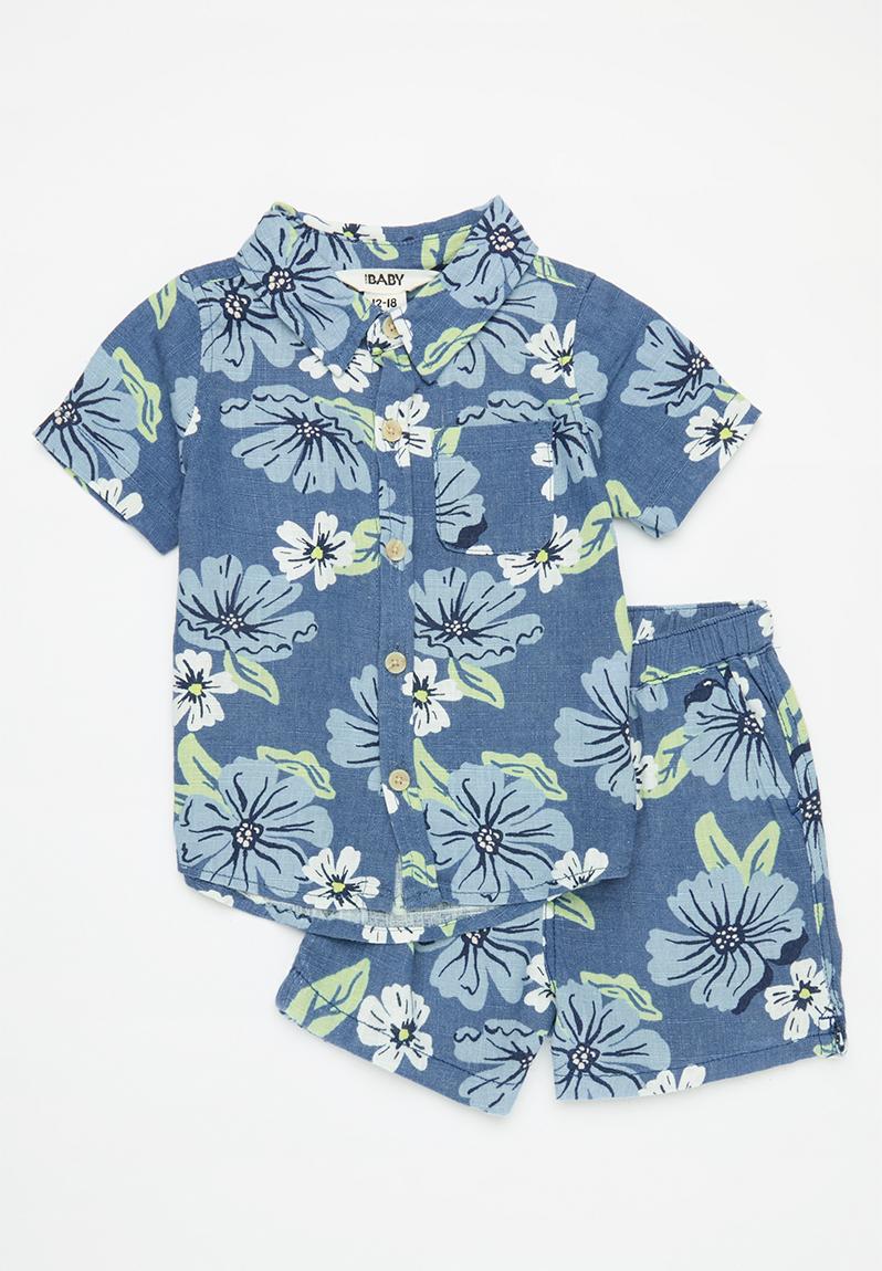 Bundle leonard shirt and walter short - petty blue/shane floral