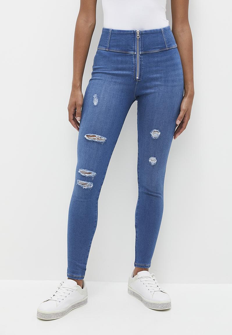 Omega:Ryder Knit & Denim With Rips - Deep Blue