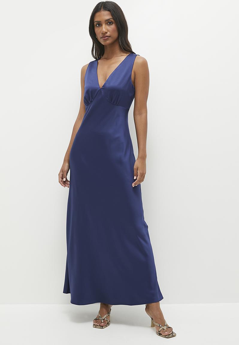 Empire maxi slip dress - navy