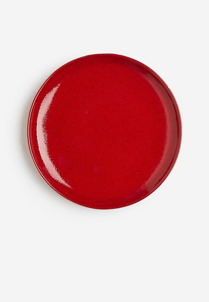 Small stoneware plate - deep red - 1200697001