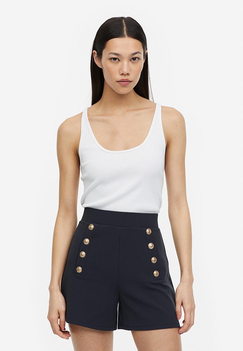 Button-front shorts - dark blue - 1190991002