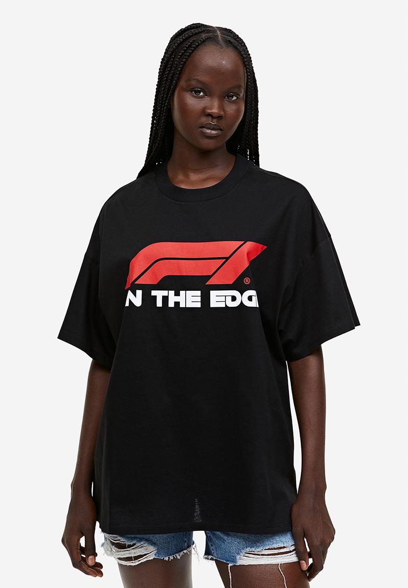 Oversized printed t-shirt - black/formula 1 - 1162785008 H&M T-Shirts ...