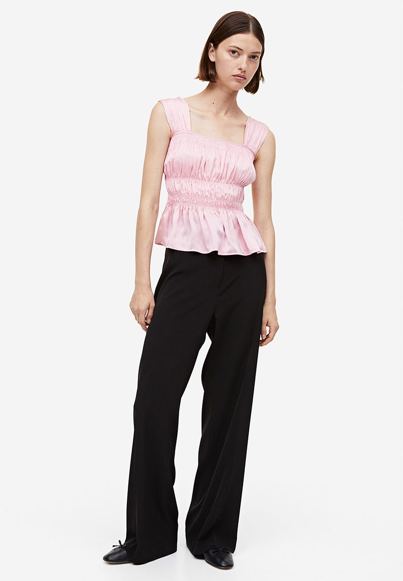 Smocked top - light pink - 1174564005