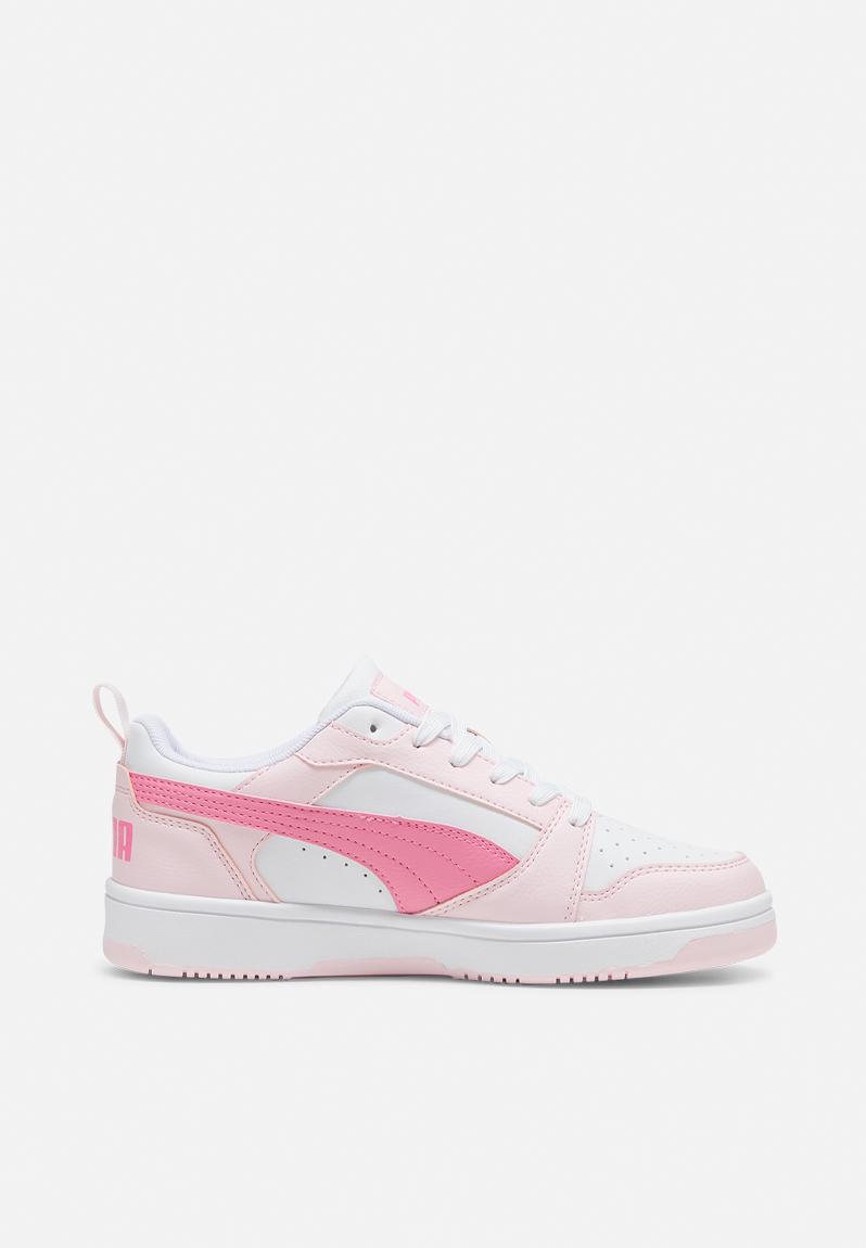Puma rebound v6 lo jr - puma white-fast pink-whisp of pink