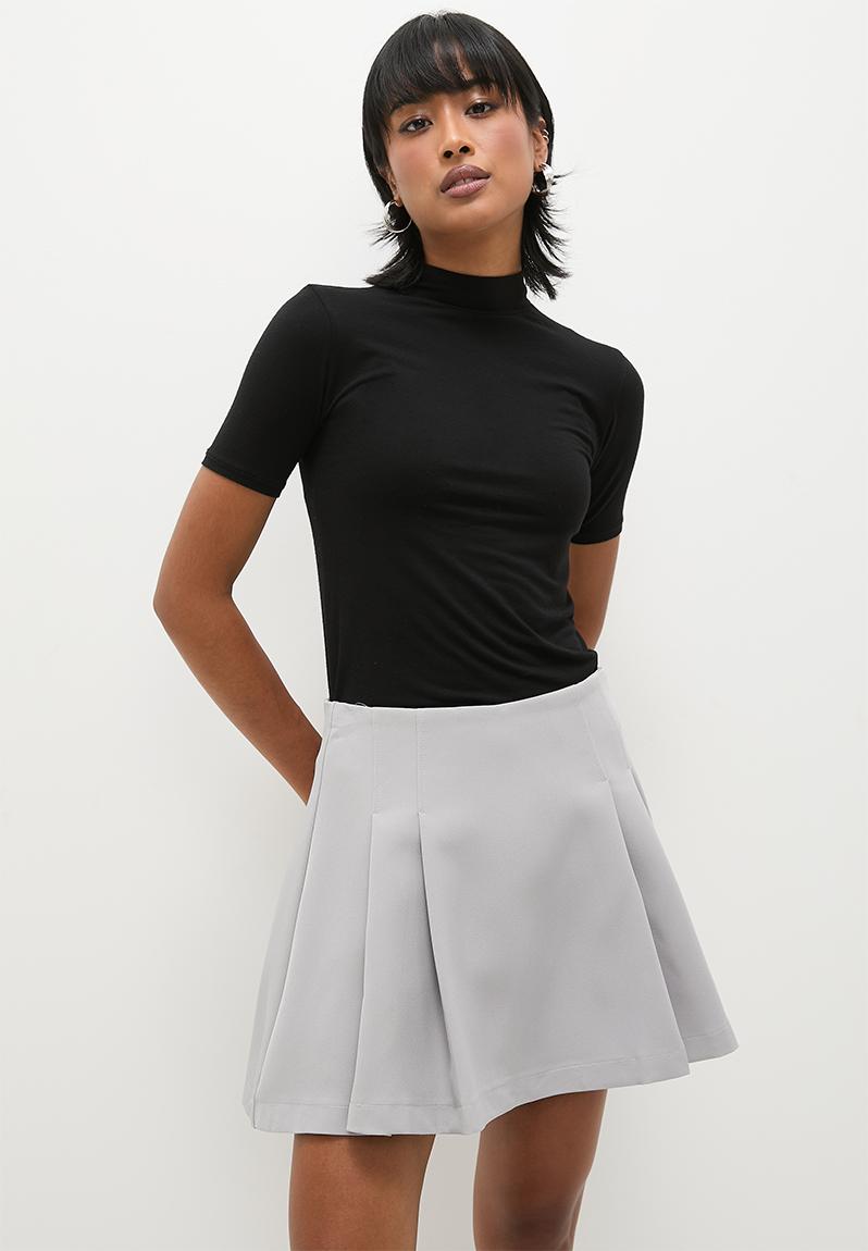Box pleat skort - light grey