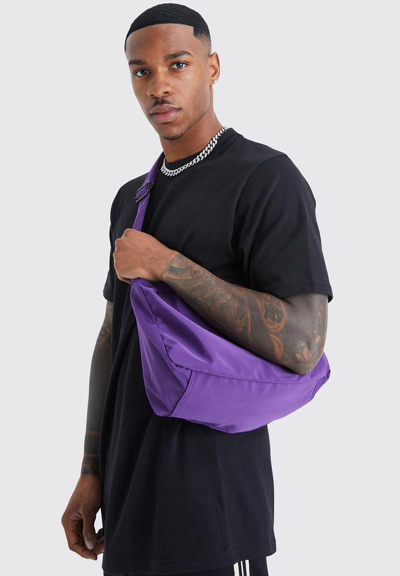 Nylon cross body bag - purple boohooMAN Bags & Wallets | Superbalist.com