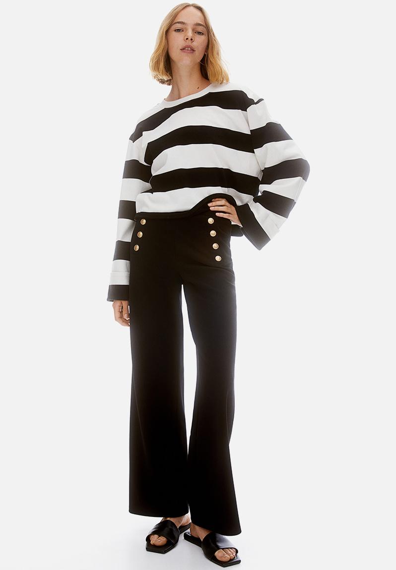 Button-front trousers - black - 1133068006