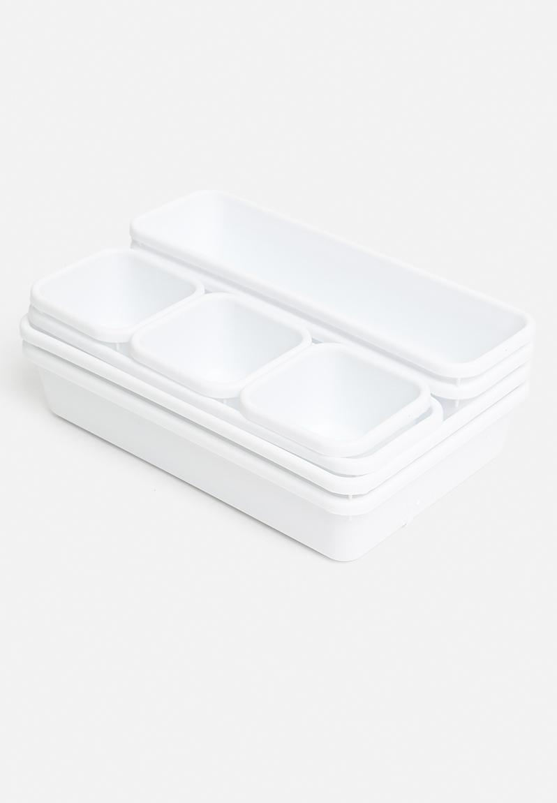 Tray storage boxes - white