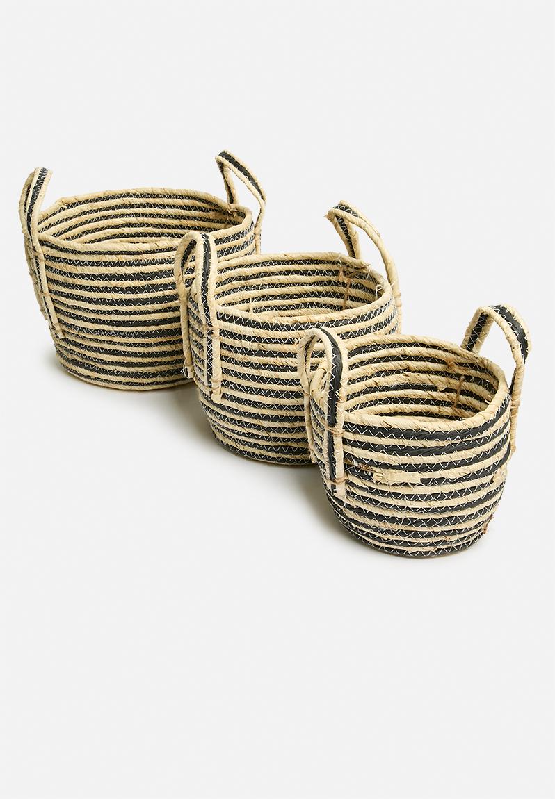 Neo nesting basket set of 3 - black