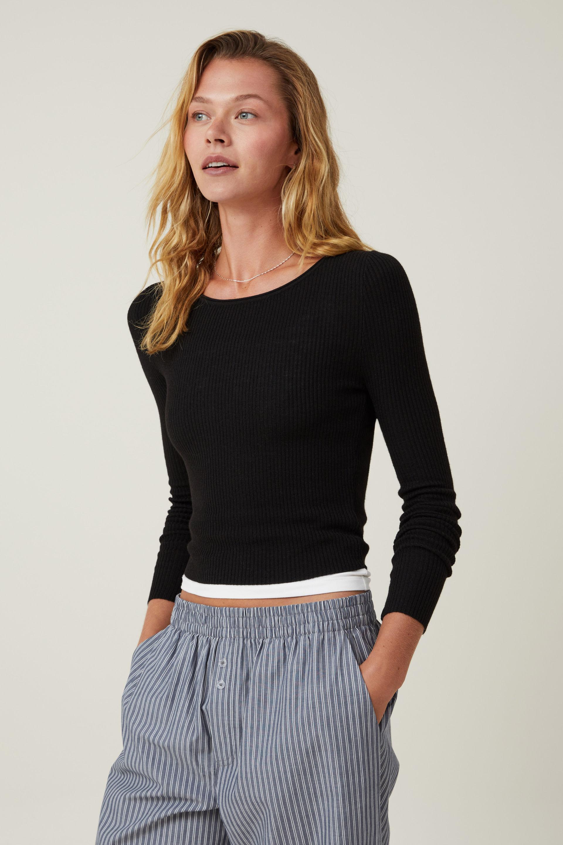 Everfine Crew Neck Pullover - Black