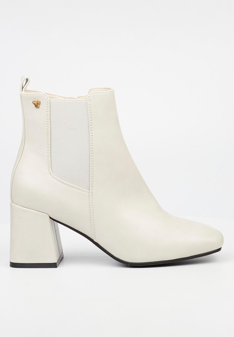 Shardae 1 block heel boot - ivory