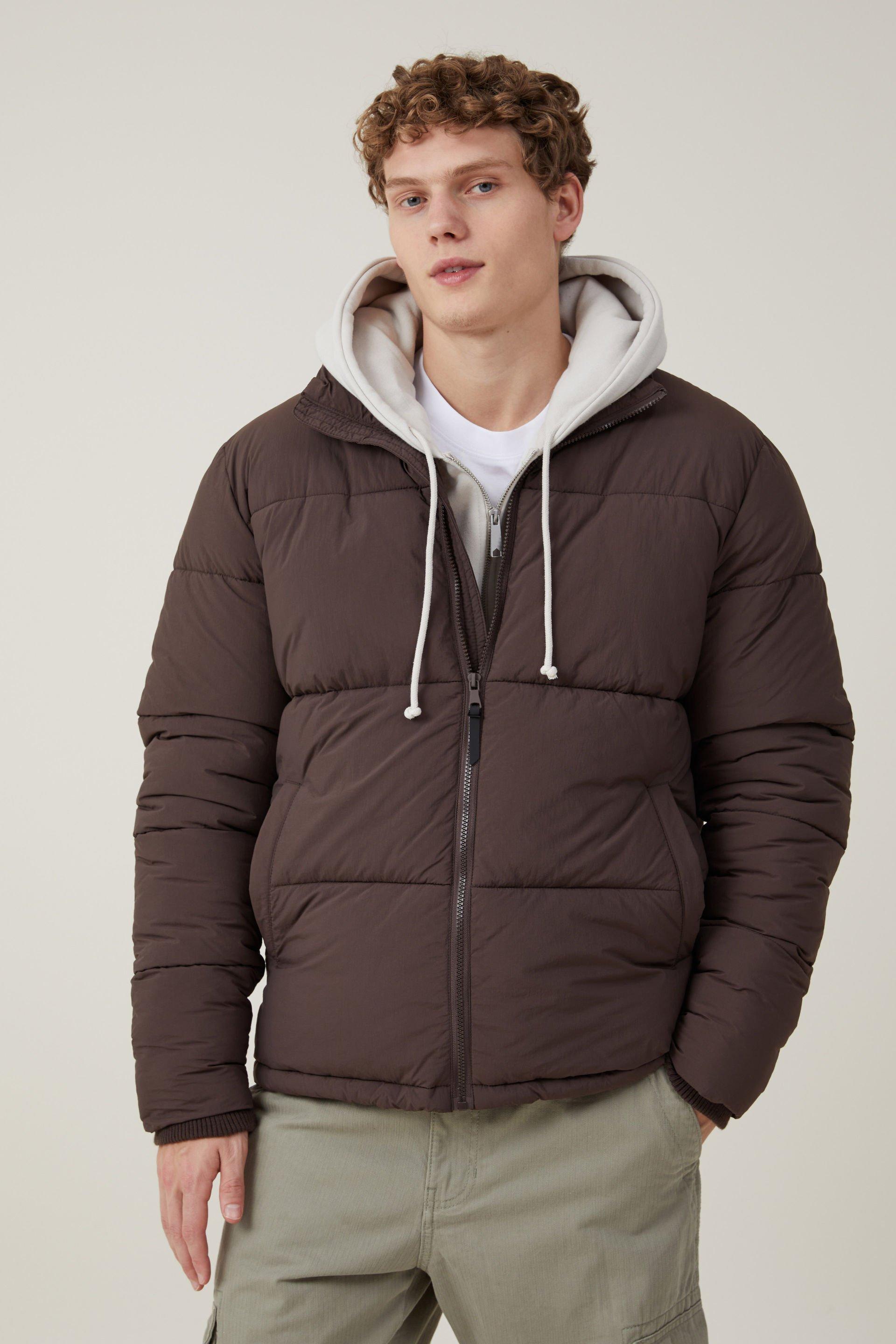 Recycled puffer jacket - cigar brown